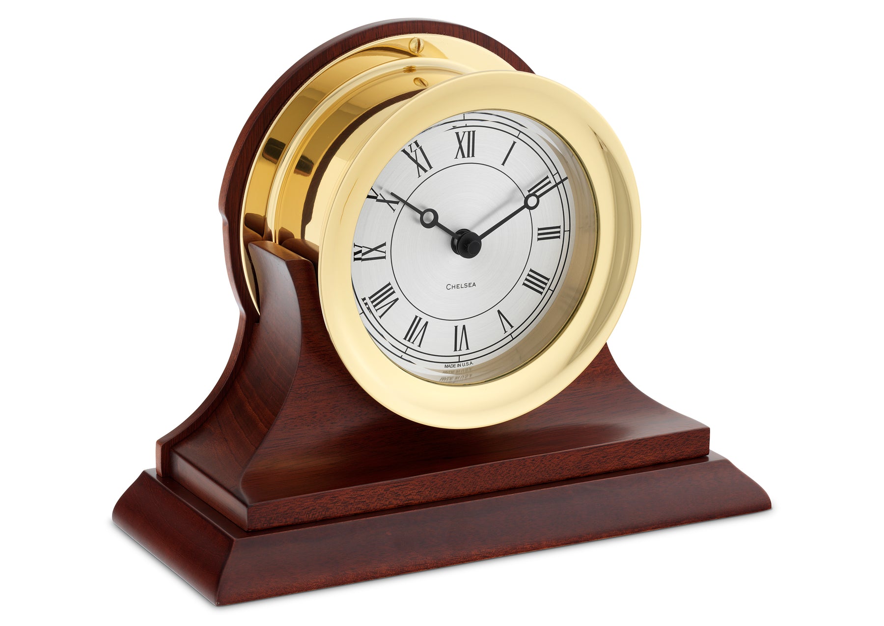 4.5" Presidential Brass Mantel Clock - Chelsea Clock