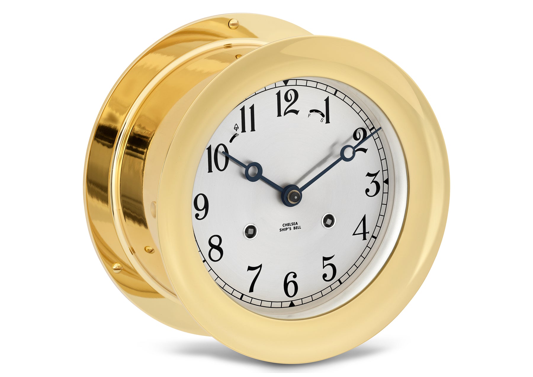 Ship's Bell Clock – 6" Dial – Brass Finish Bezel – Chelsea Clock