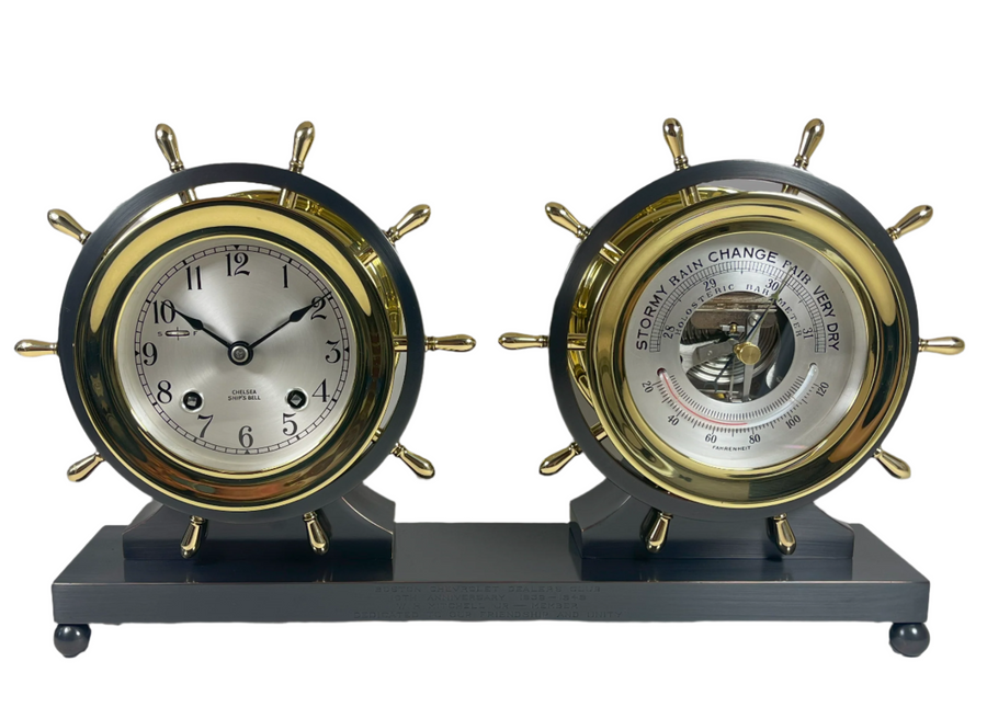3.75" Dial Claremont Clock & Barometer Set with Chevrolet Engraving, 1 ...